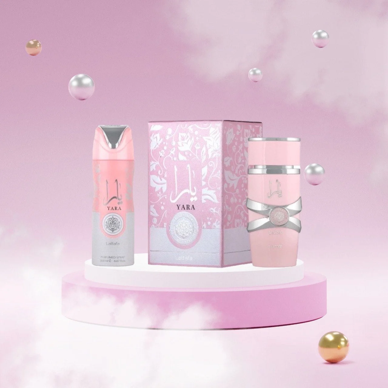 Pack de Yara rosa Perfume de 100ml y Desodorante de 200 ml Lattafa ...